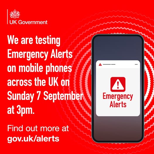 The UK government is testing the Emergency Alerts system on Sunday 7 ...